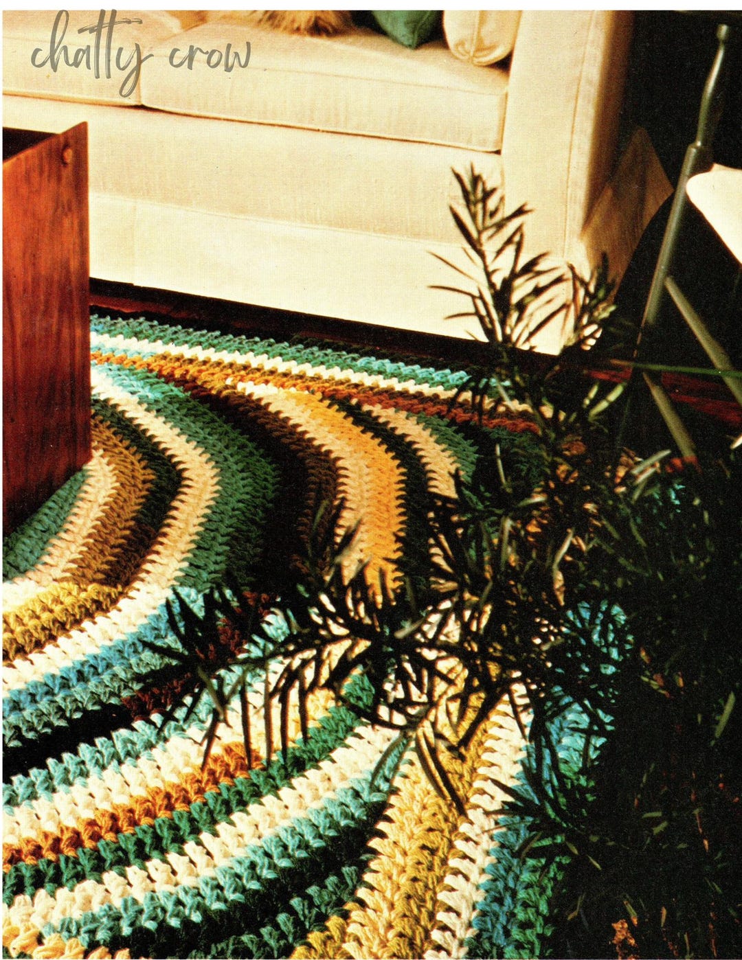 Vintage Crochet Shaker Design Rug Pattern PDF Instant Digital Download ...