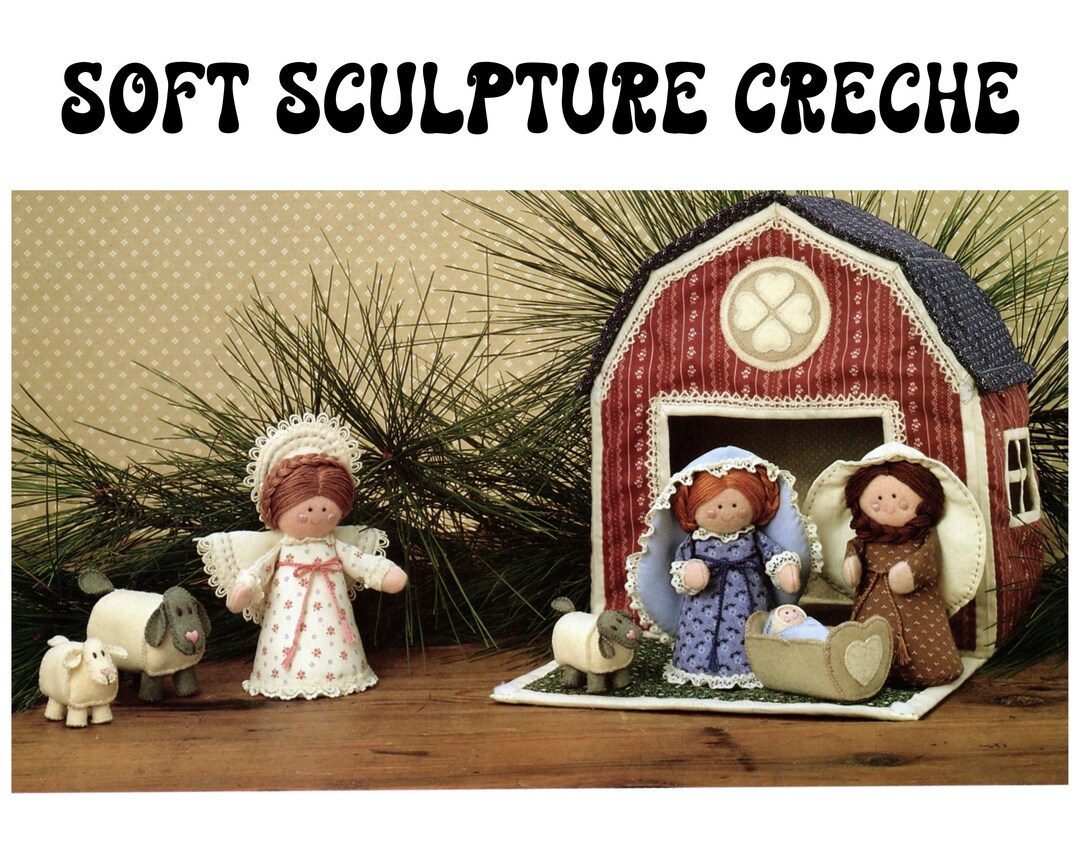 Vintage Soft Sculpture Nativity Pattern PDF Instant Download Mary ...