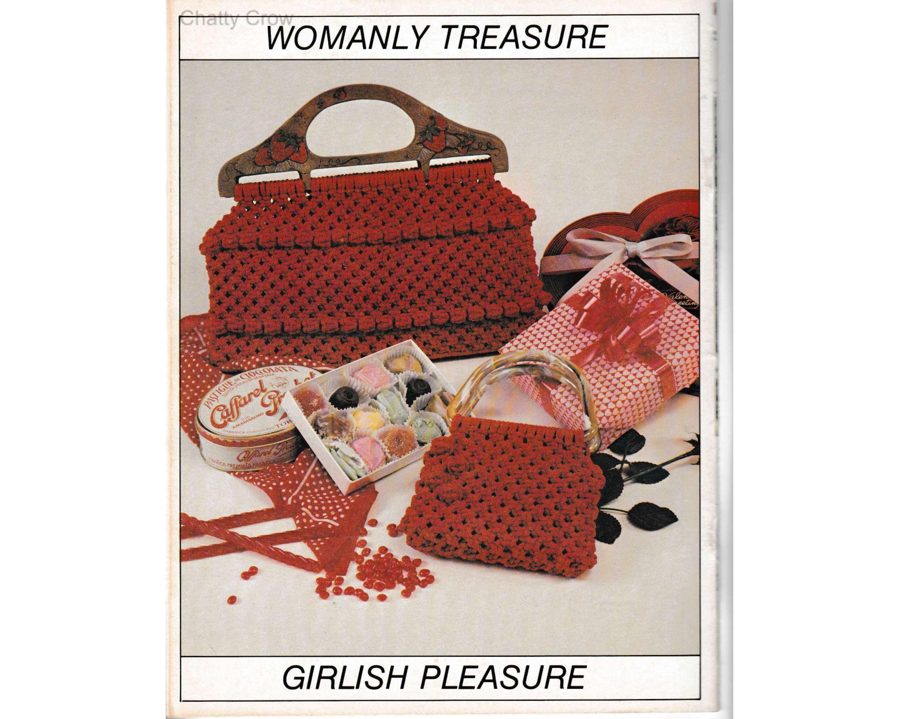 Vintage Macrame Pattern Macrame Mother Daughter Purses PDF Instant ...