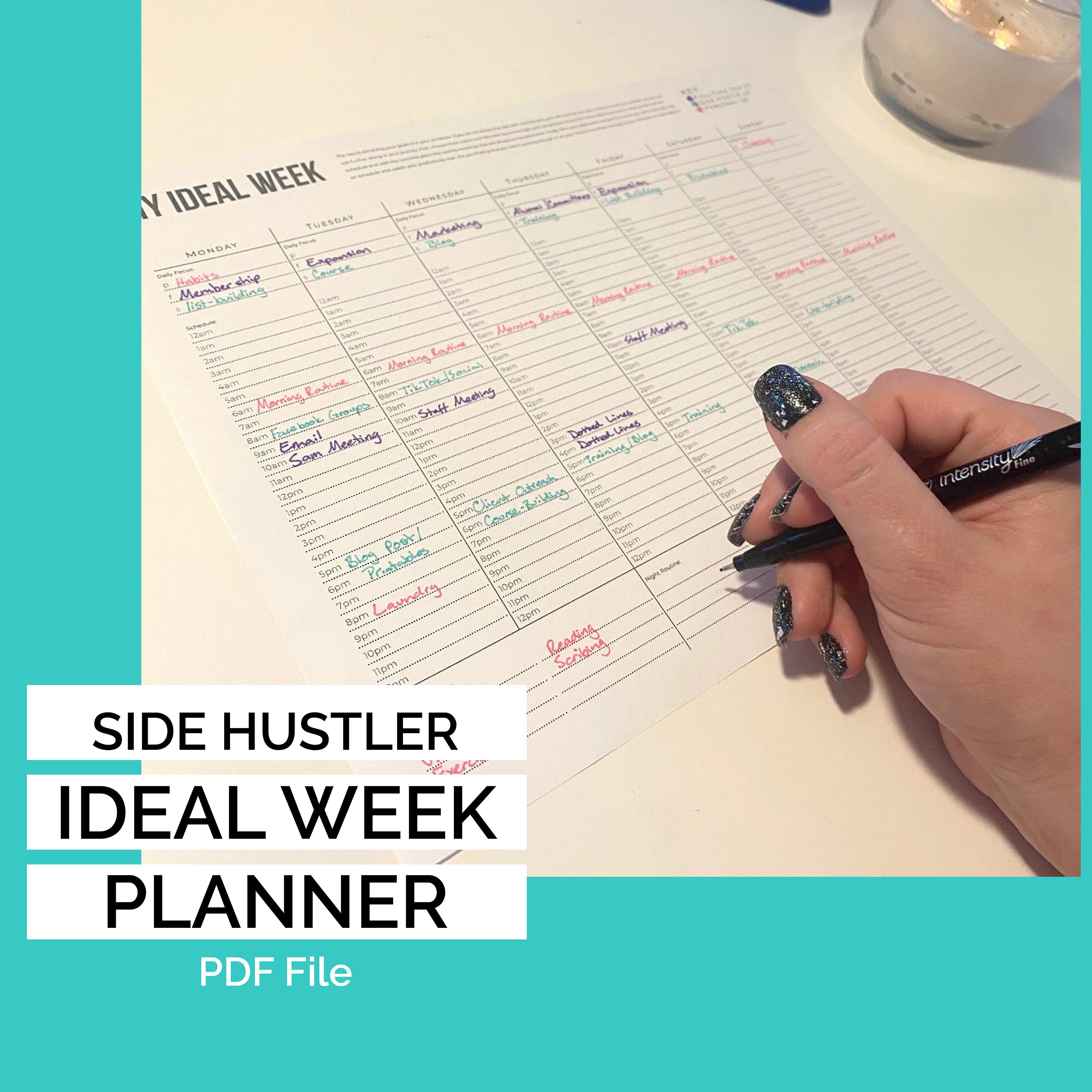Buy Ideal Week Planner for Side Hustlers & Entrepreneurs | PDF Download and Video Workshopls ...