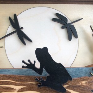 Frog on A Log With Dragonflies 3D Wood Shadow Box Scene / Laser Cut ...