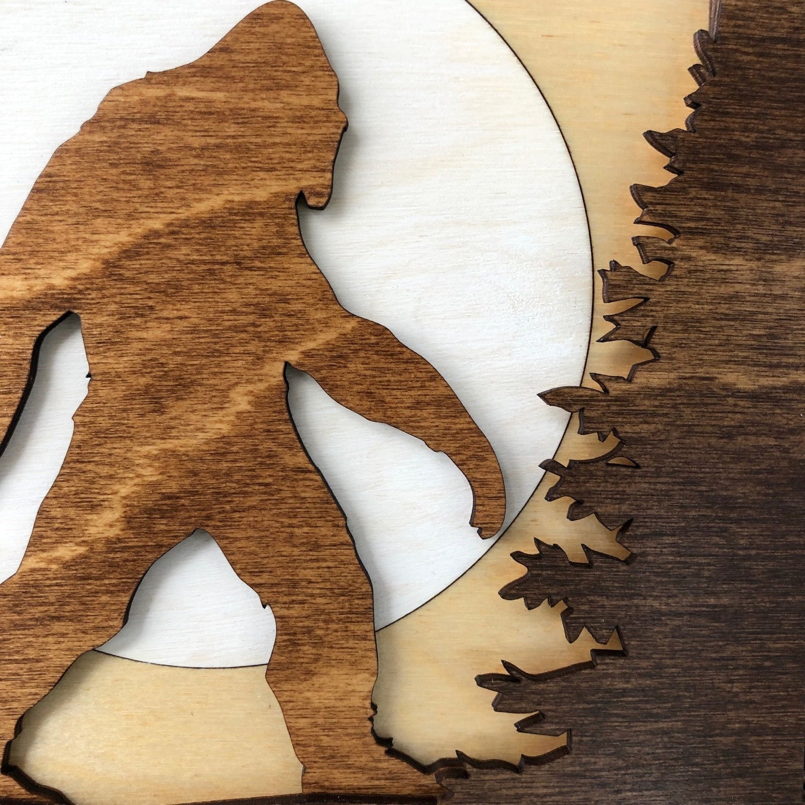 Sasquatch BIGFOOT in Forest 3D Wood Shadow Box Scene / Laser - Etsy