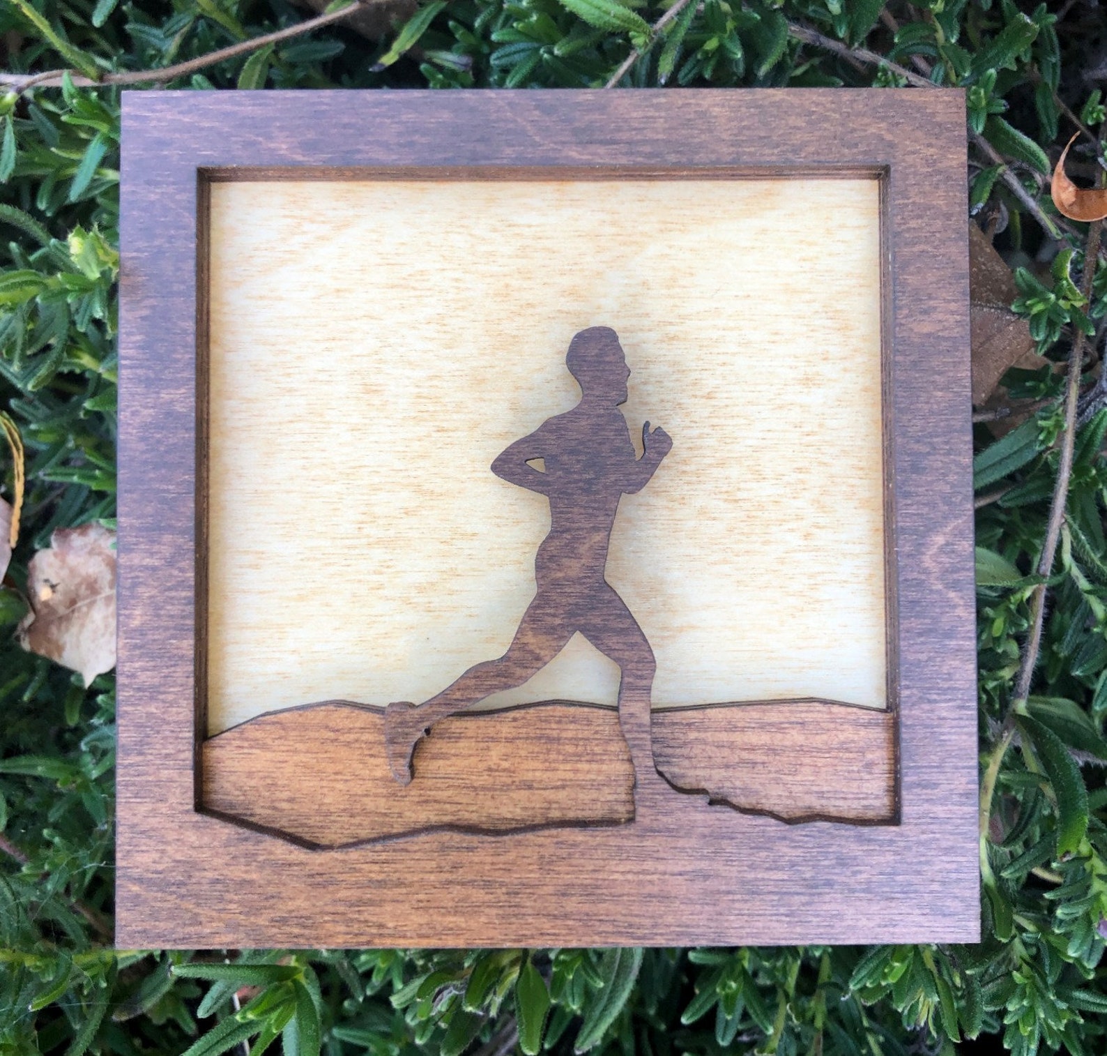 Runner Jogger 3D Wood Shadow Box 4x4 Small - Etsy