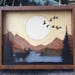 Deer in Forest by Lake 3D Wood Shadow Box Landscape Scene / Inlaid ...