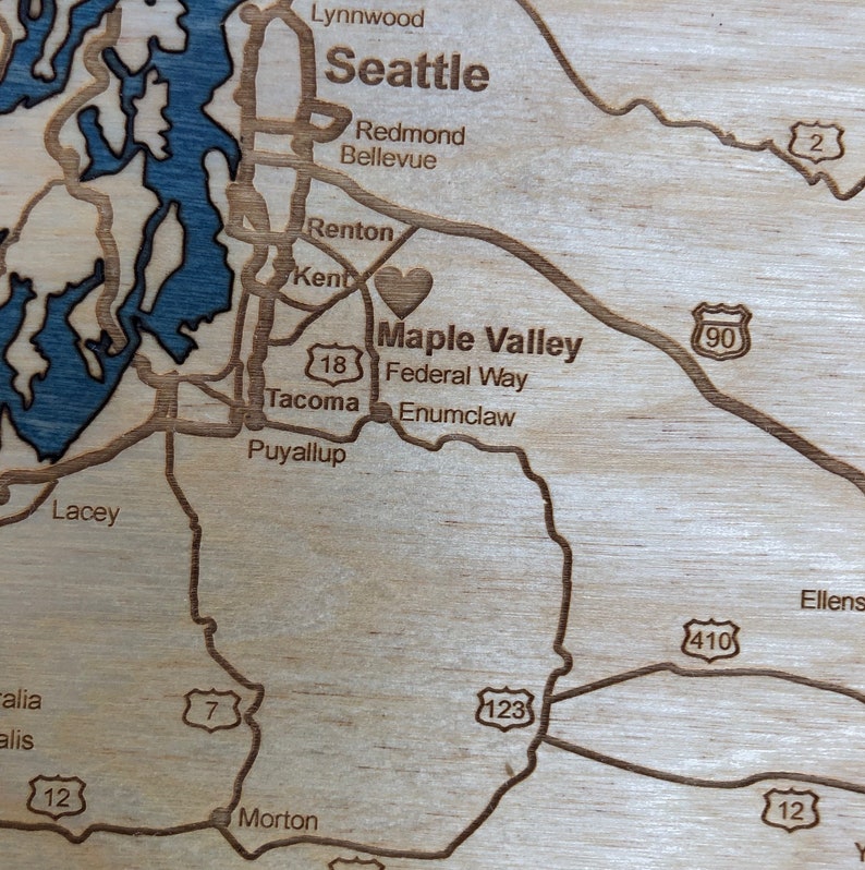 Washington State Map Wall Plaque / 3D Layered Wood / Hand - Etsy