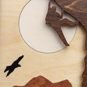 Mountain Rock Solo Climber 3D Wood Shadow Box Laser Cut Scene, Inlaid ...