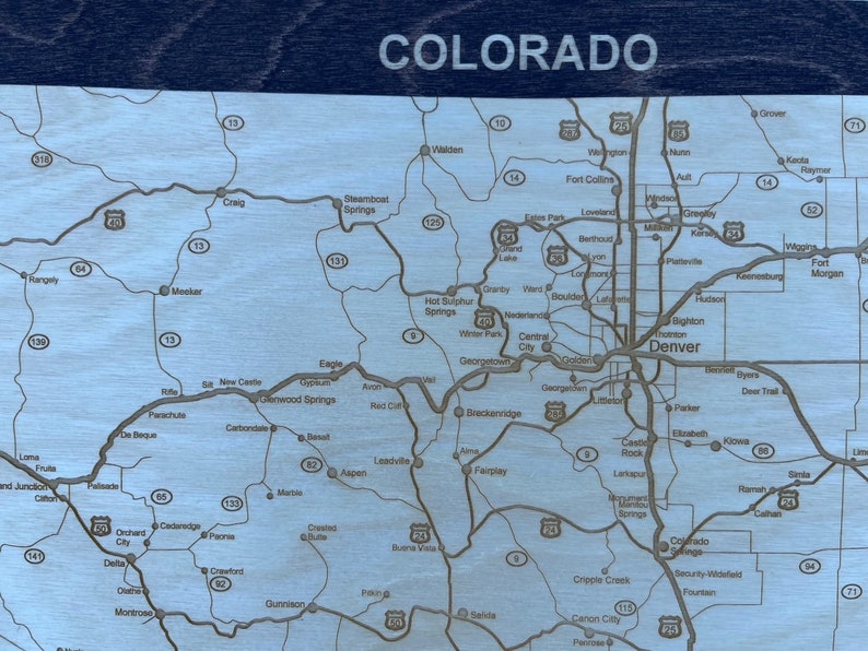 Colorado State Map Wall Plaque / 3D Layered Wood / Hand Drawn - Etsy