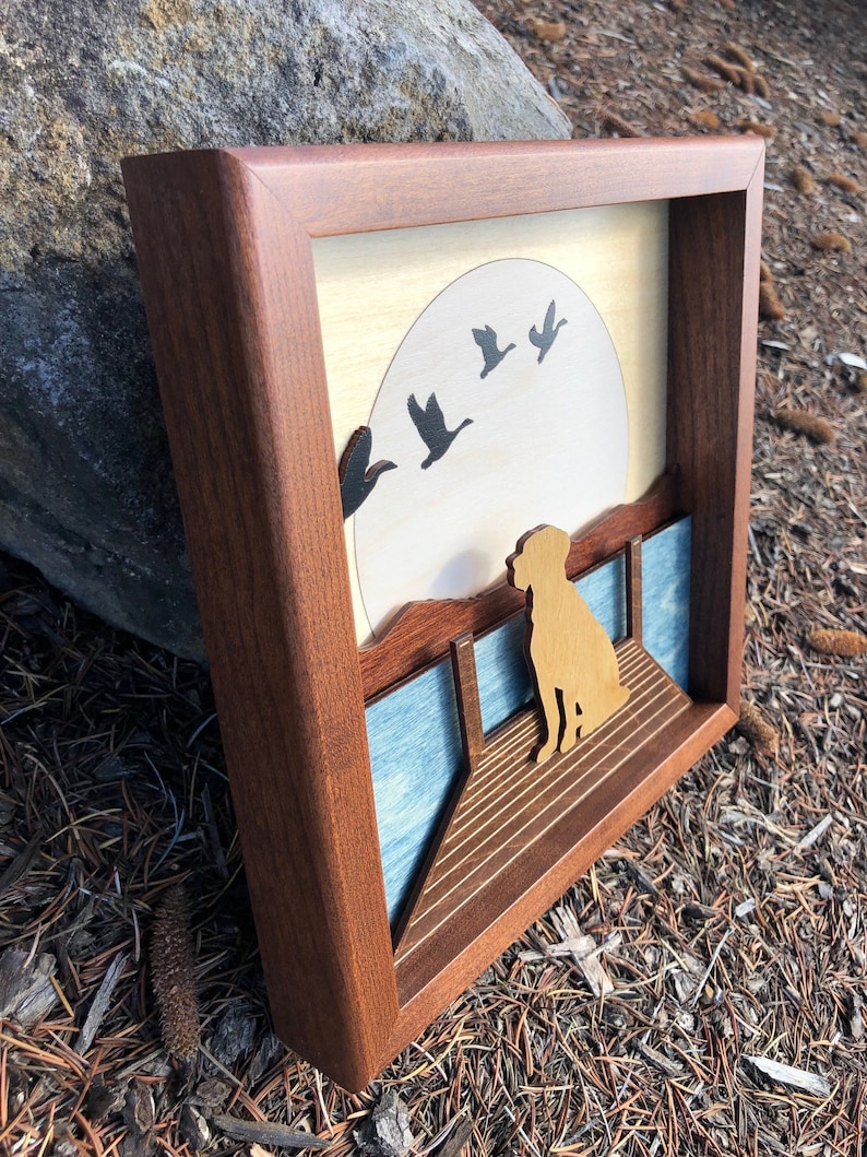 Yellow Labrador 3D Wood Shadow Box / Golden Retriever/ Dog on - Etsy
