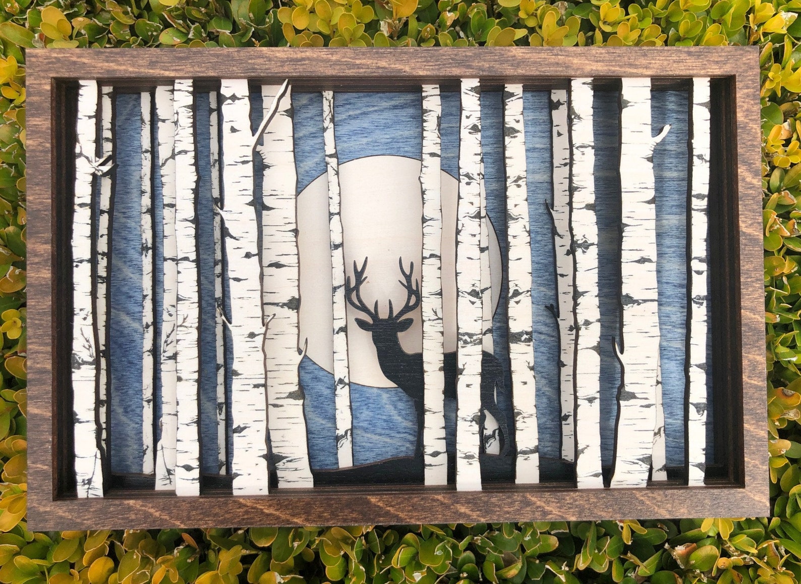 Deer in Birch Forest 3D Wood Shadow Box Scene / Intricately | Etsy