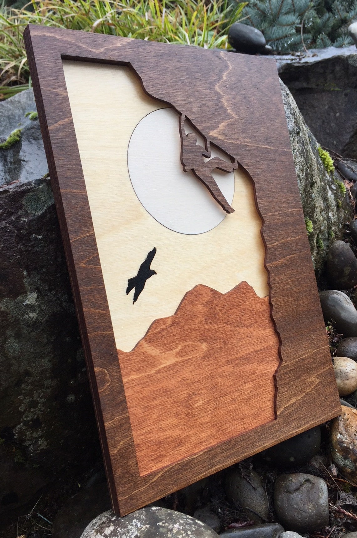 Mountain Rock Solo Climber 3D Wood Shadow Box Laser Cut Scene | Etsy