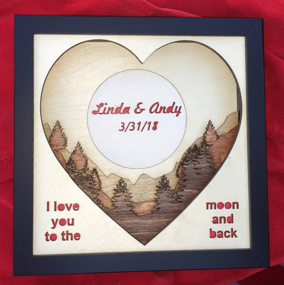 Personalized 3D Laser Cut Shadow Box Wood Scene Inlaid - Etsy