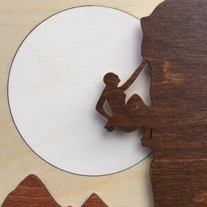 Mountain Rock Solo Female Climber 3D Wood Shadow Box Laser Cut Scene ...