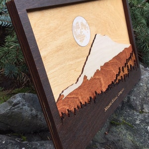Mount Hood Oregon / 3D Shadow Box Wood Scene / Laser Cut | Etsy