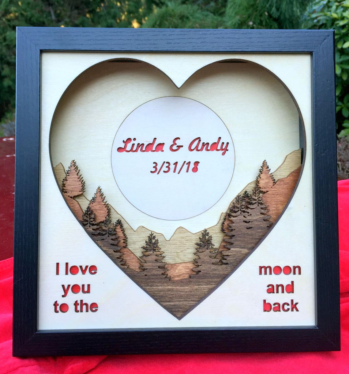 Personalized 3D Laser Cut Shadow Box Wood Scene Inlaid - Etsy