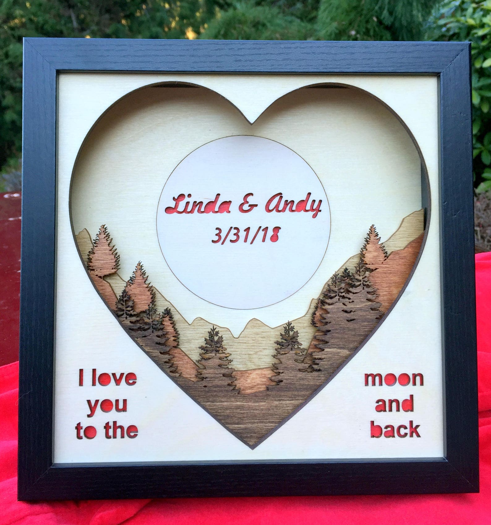 Personalized 3D Laser Cut Shadow Box Wood Scene Inlaid - Etsy