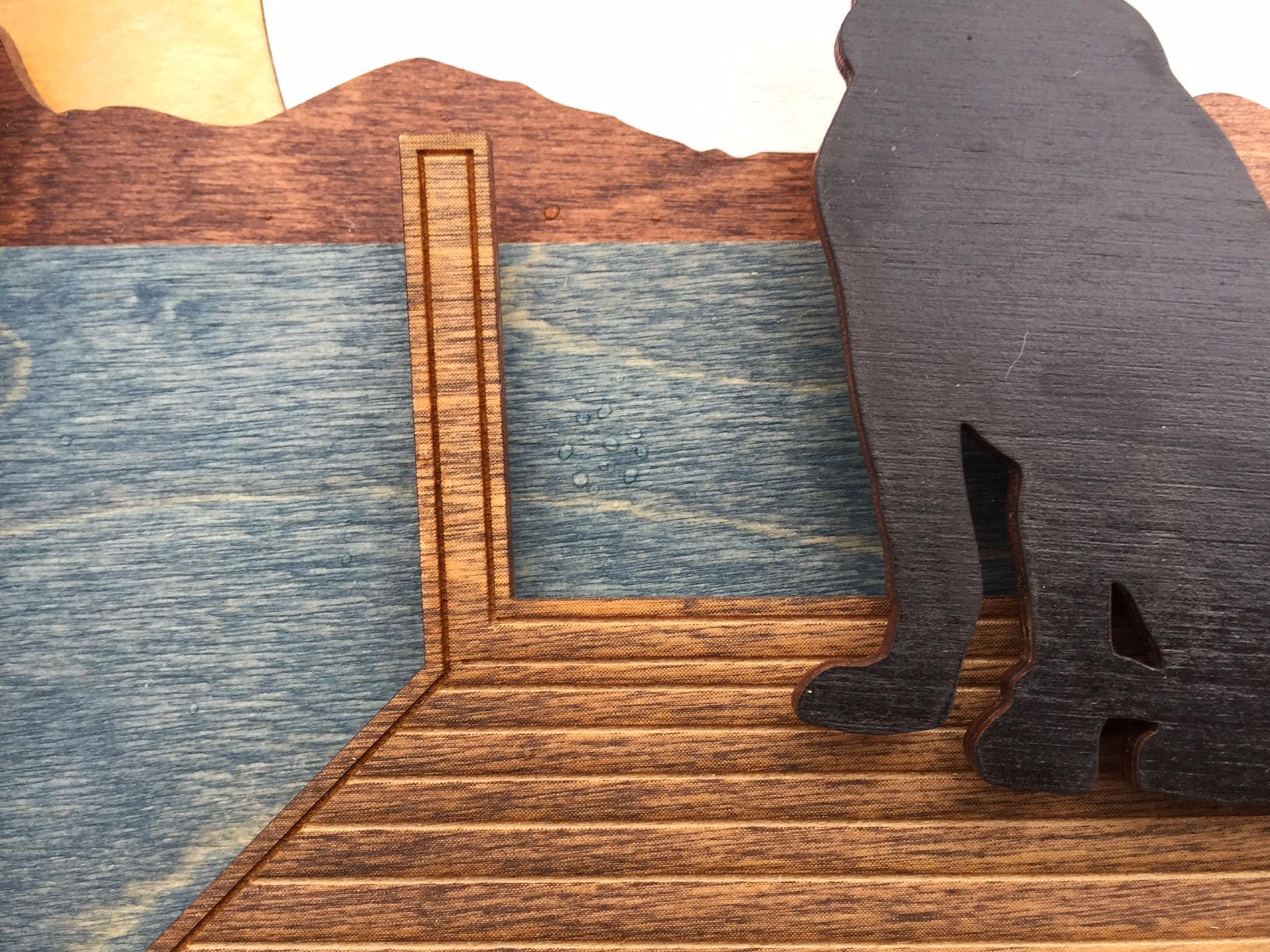Dog Black Lab on Dock by Lake 3D Wood Cut Shadow Box Scene / - Etsy