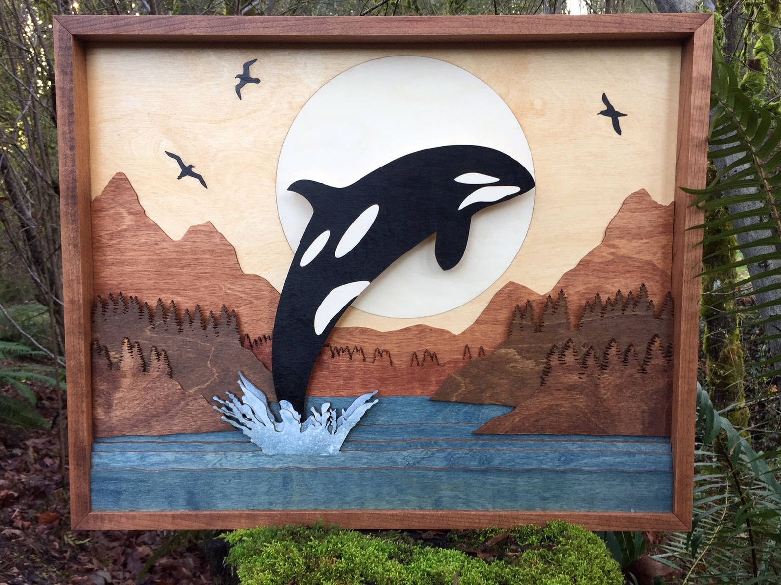 Orca Whale Ocean Seascape 3D Wood Shadow Box Scene / Laser Cut - Etsy ...