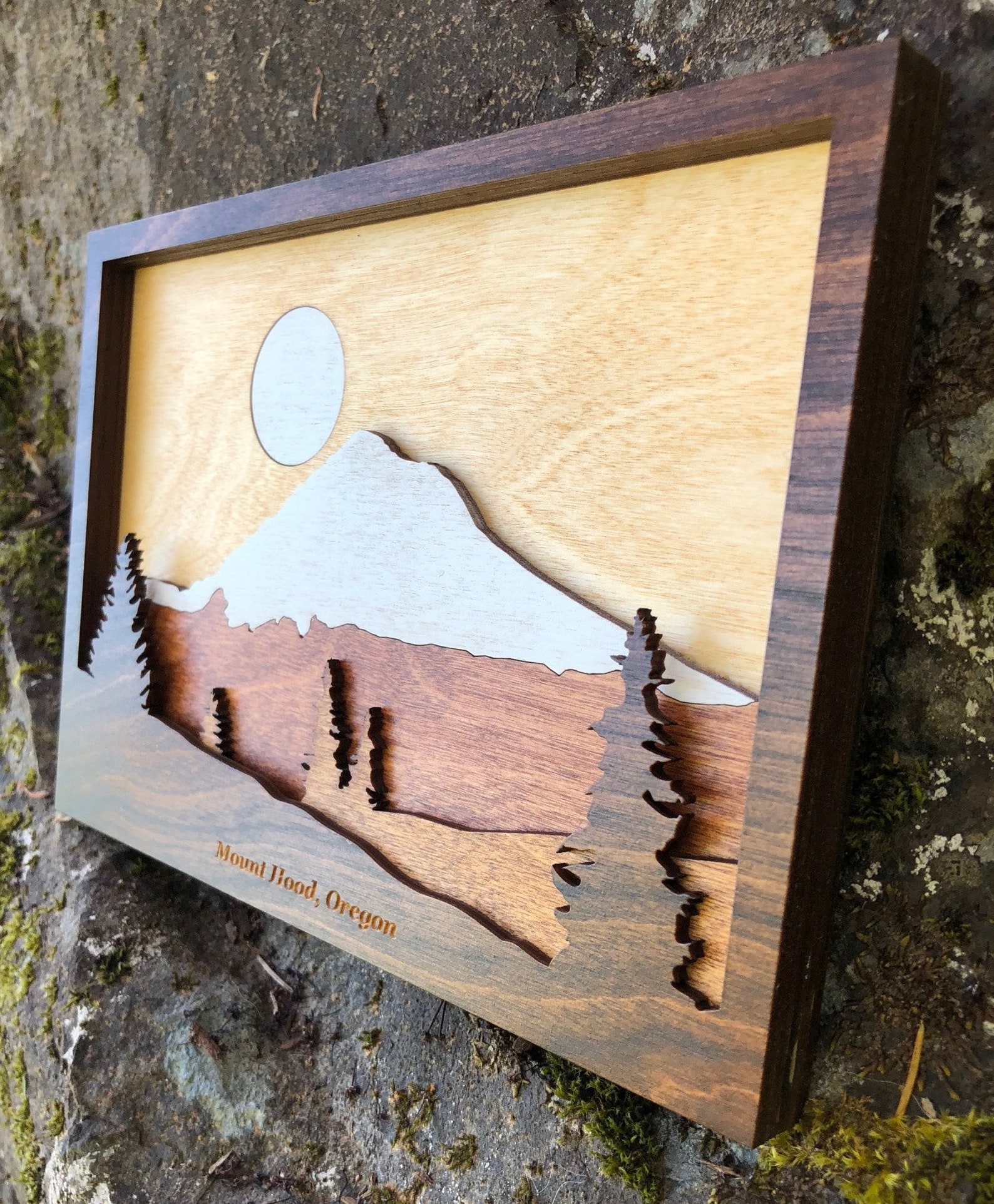 Mount Hood Oregon / 3D Shadow Box Wood Scene / Laser Cut - Etsy