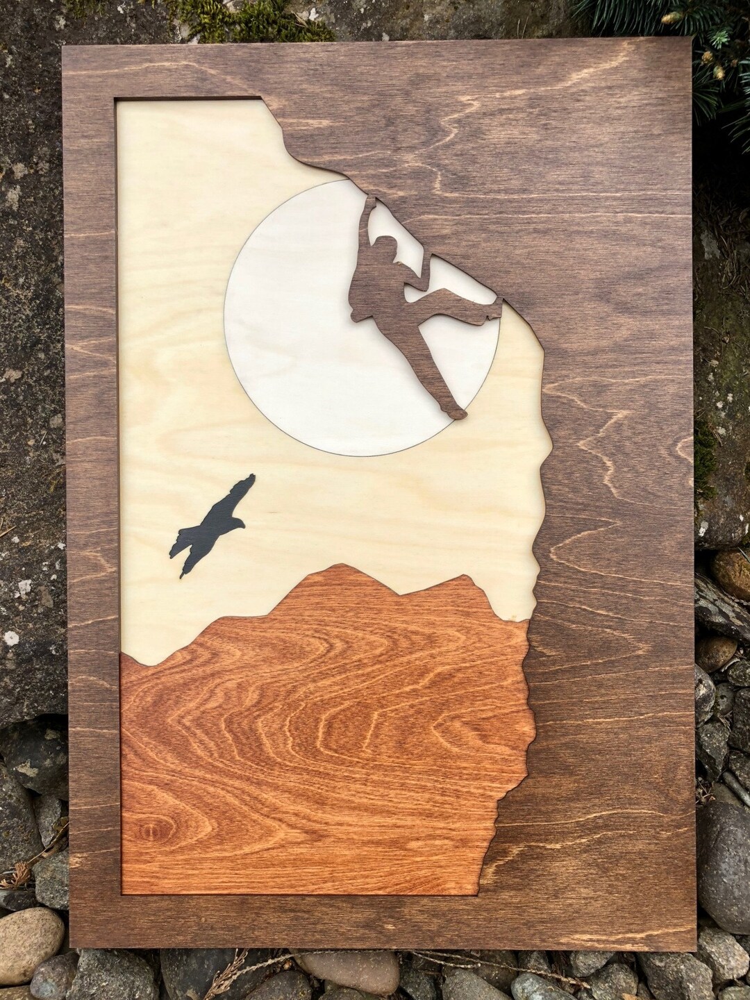 Laser Cut Mountain Climber Wood Shadow Box, Nature Scene - Etsy