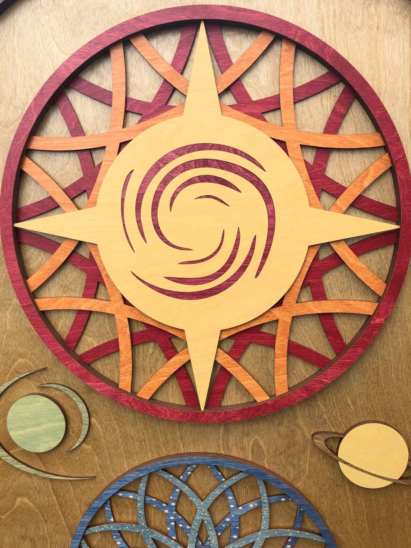 Planets Mandala Universe Cosmos 3D Wood Shadow Box / Inlaid | Etsy
