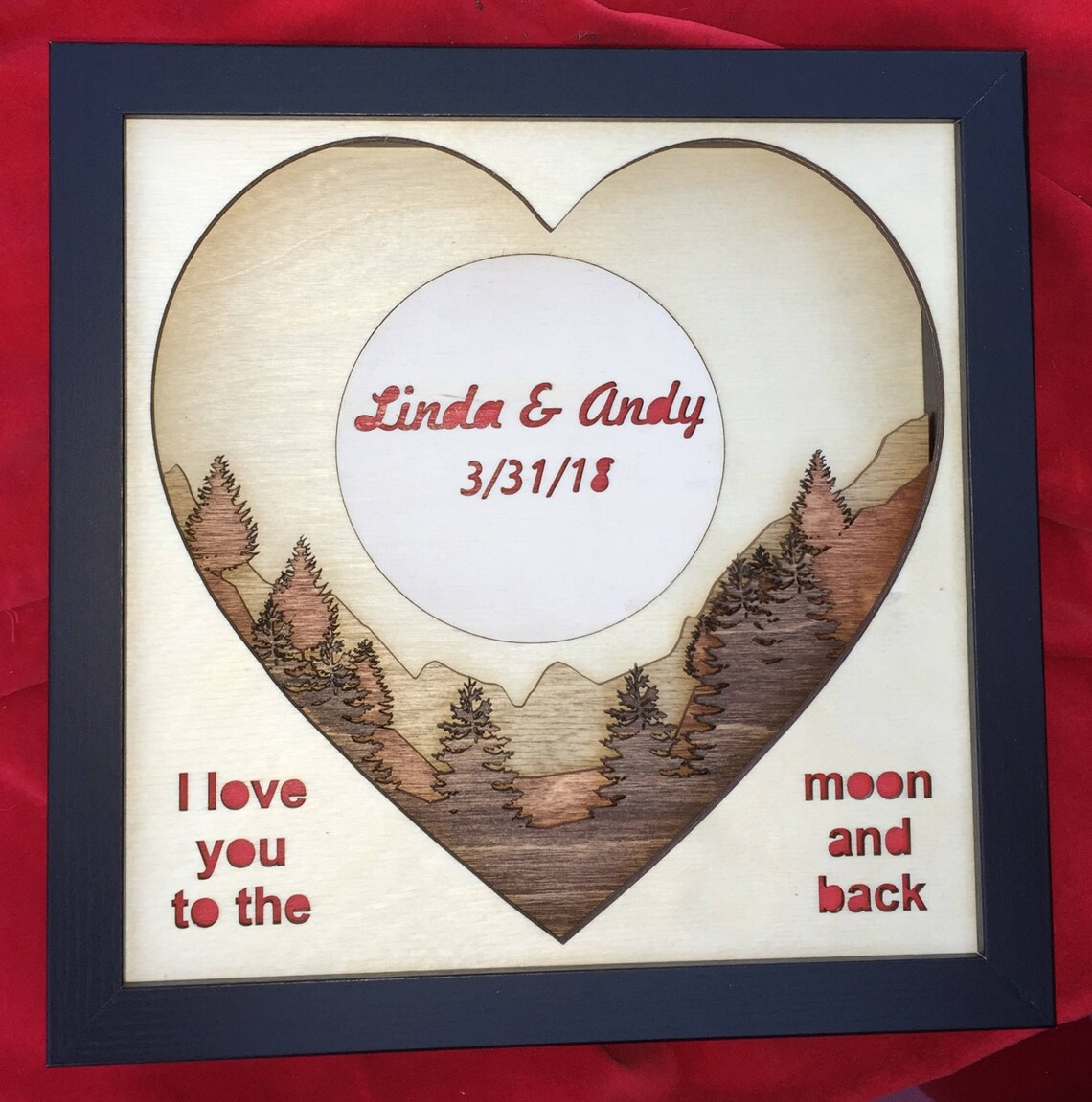 Personalized 3D Laser Cut Shadow Box Wood Scene Inlaid - Etsy