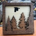 Raven Crow Bird in Forest 3D Wood Shadow Box 4x4 - Etsy