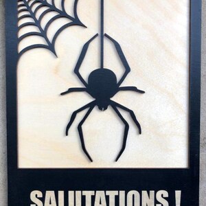 Spider and Web Salutations Wall Plaque / 3D Wood Laser Cut and Etched ...