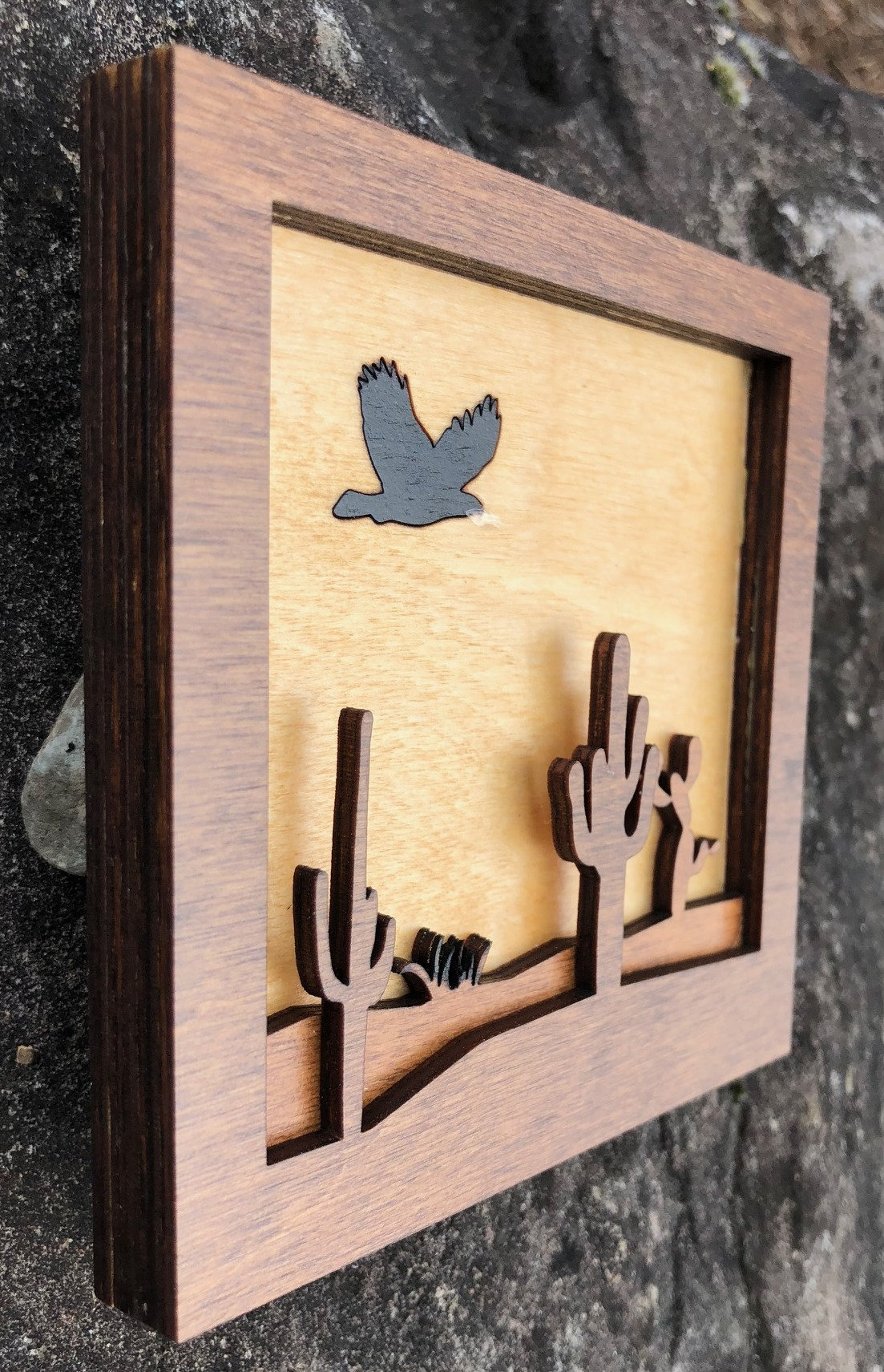 Desert Landscape 4x4 Scene 3D Wood Shadow Box Wood | Etsy