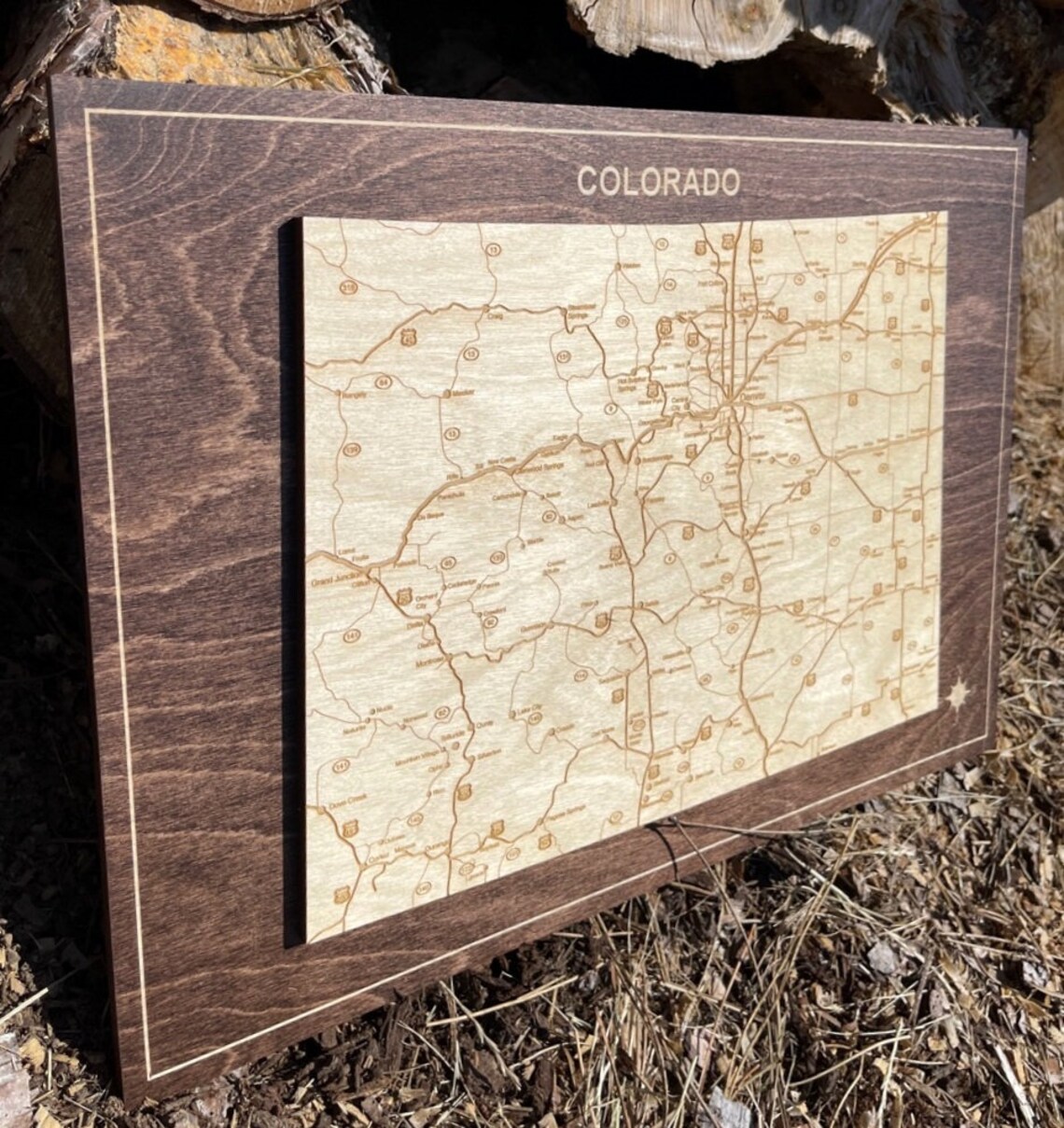 Colorado State Map Wall Plaque / 3D Layered Wood / Hand Drawn - Etsy