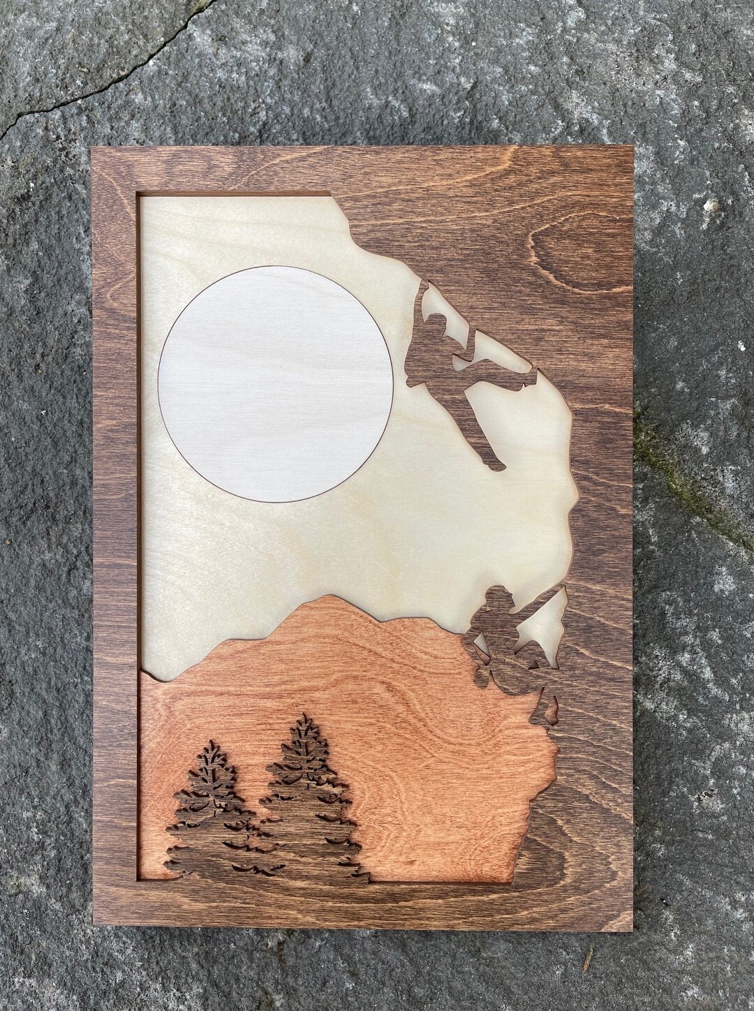 Mountain Rock Climbers, Couples, 3D Wood Shadow Box Laser Cut Scene ...