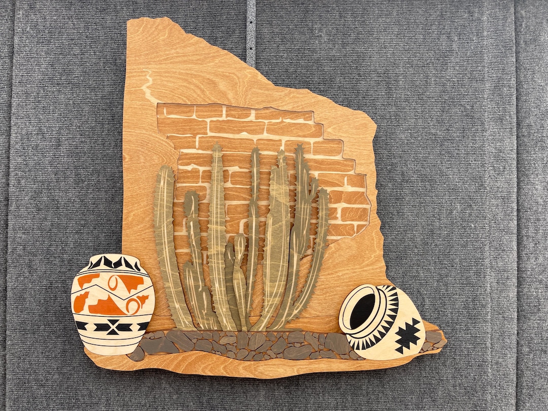 3D Laser Cut Pueblo Pottery Scene, Southwest Home Decor - Etsy