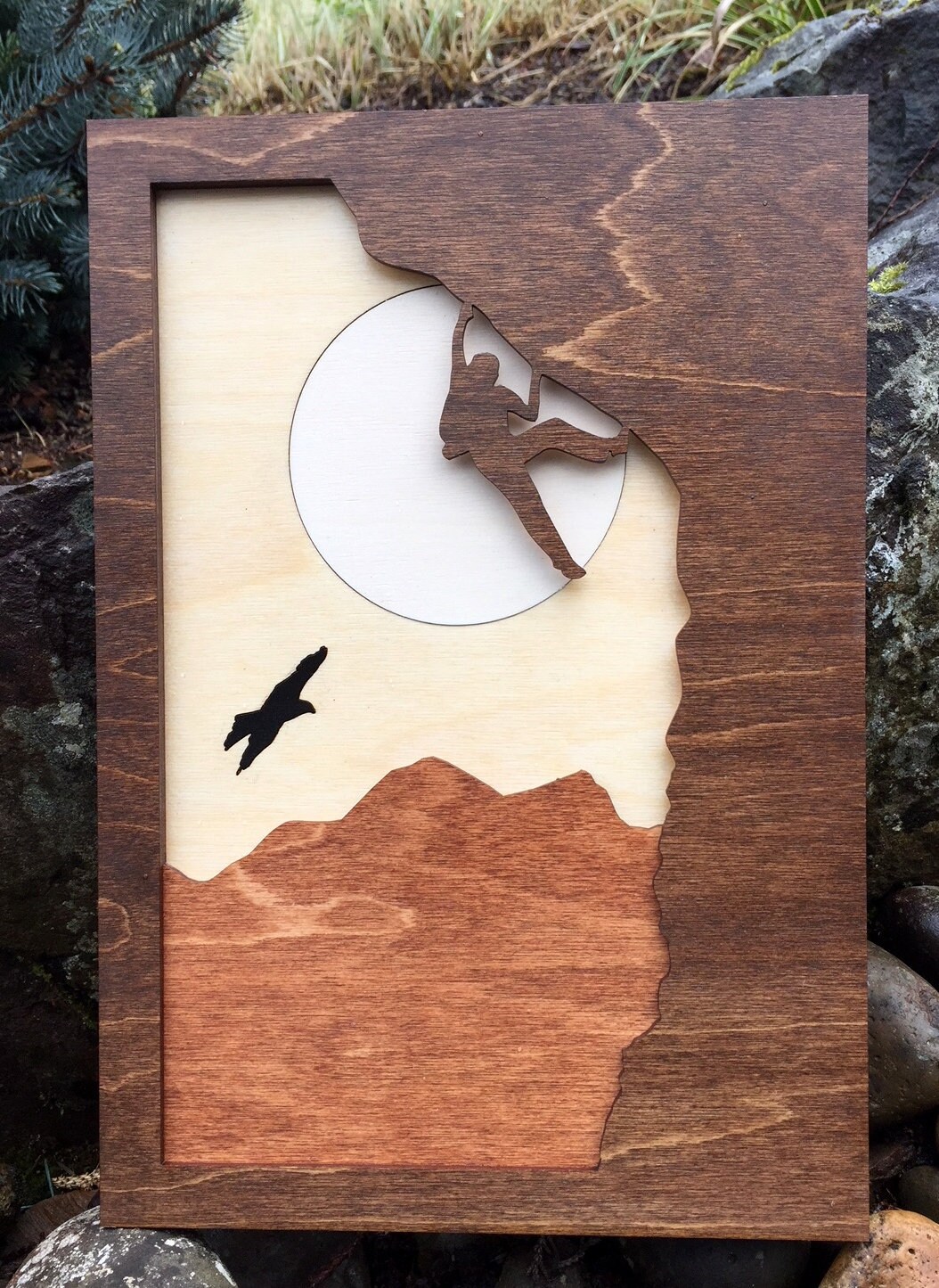 Mountain Rock Solo Climber 3D Wood Shadow Box Laser Cut Scene | Etsy