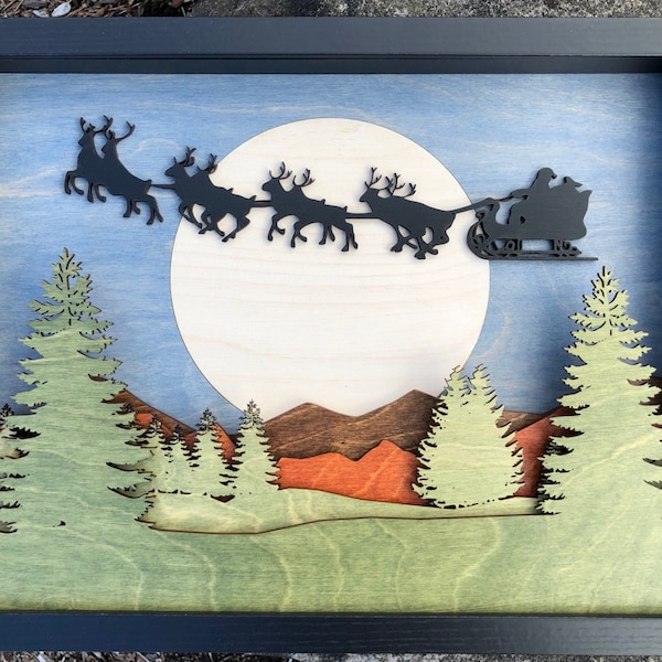 3d Santa Shadow Box - Etsy