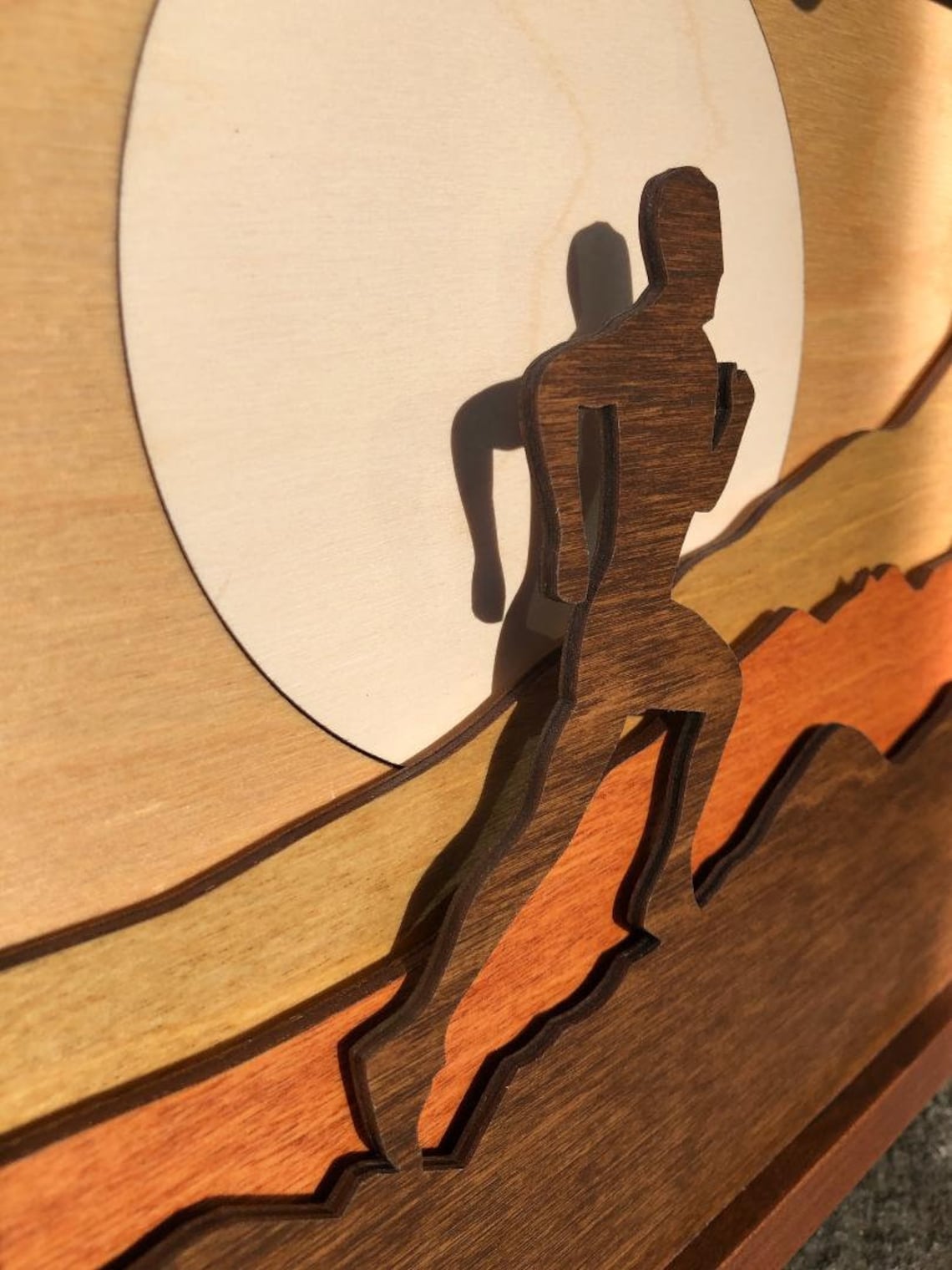 Male Runner 3D Wood Shadow Box Scene / Laser Cut Inlaid / | Etsy