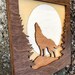 Howling Wolf in Forest 3D Shadow Box Wood Scene / Handcrafted Laser Cut ...