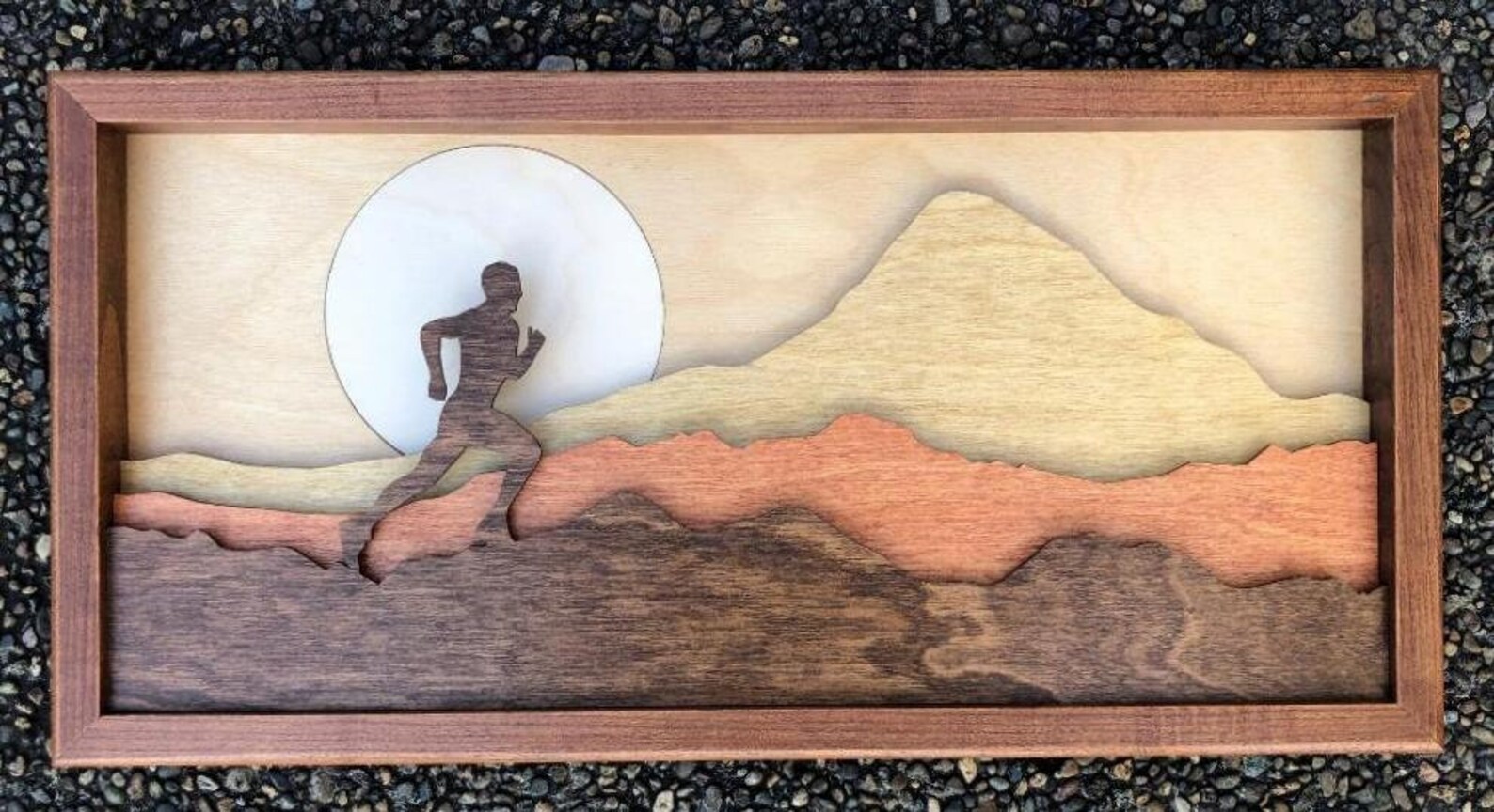 Male Runner 3D Wood Shadow Box Scene / Laser Cut Inlaid / | Etsy