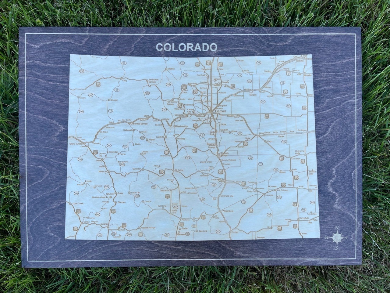 Colorado State Map Wall Plaque / 3D Layered Wood / Hand Drawn - Etsy