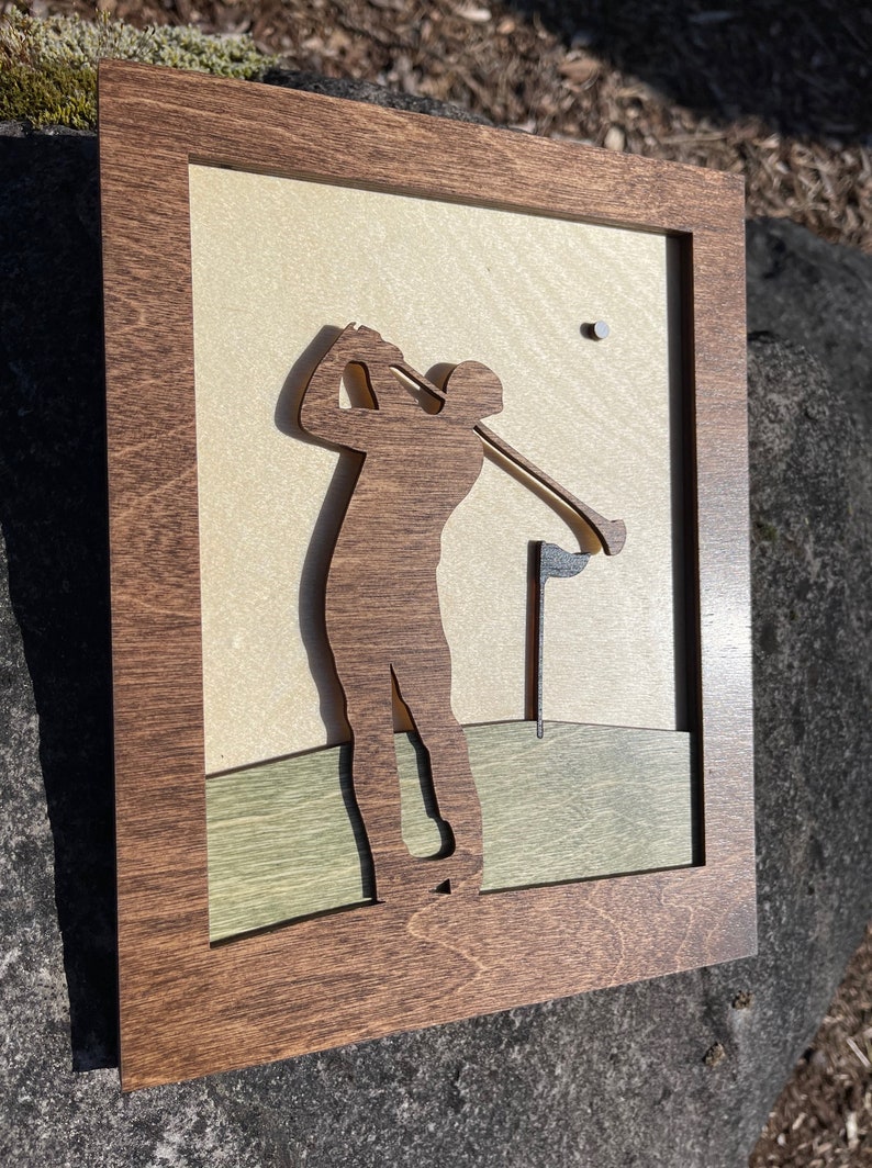 Golfer 3D Wood Shadow Box Laser Cut Artwork Wall or Shelf Art - Etsy Canada
