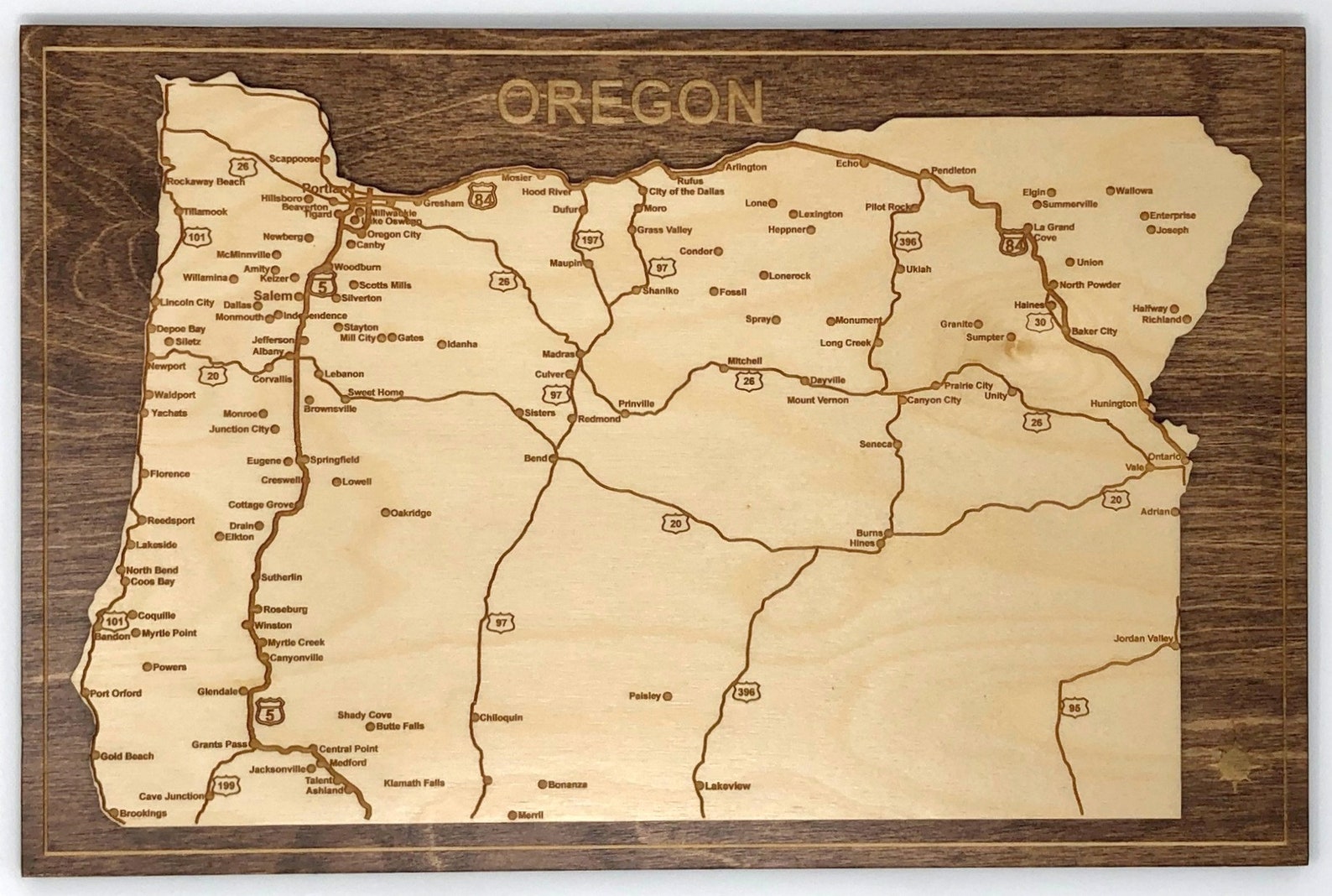 Oregon State Map Wall Plaque / 3D Layered Wood / Hand Drawn - Etsy