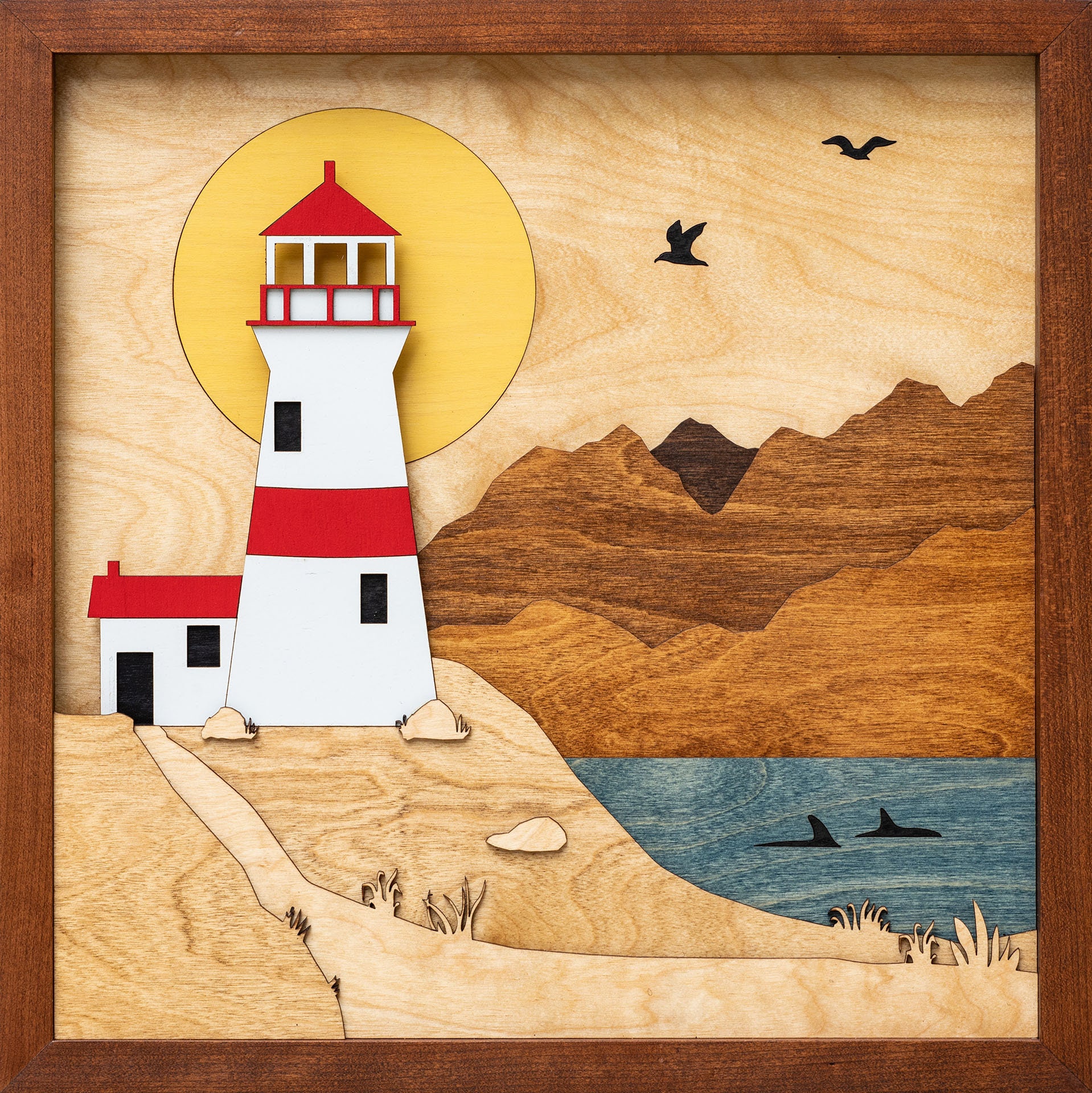 Lighthouse by the Sea 3D Wood Shadow Box Scene / Handcrafted / - Etsy