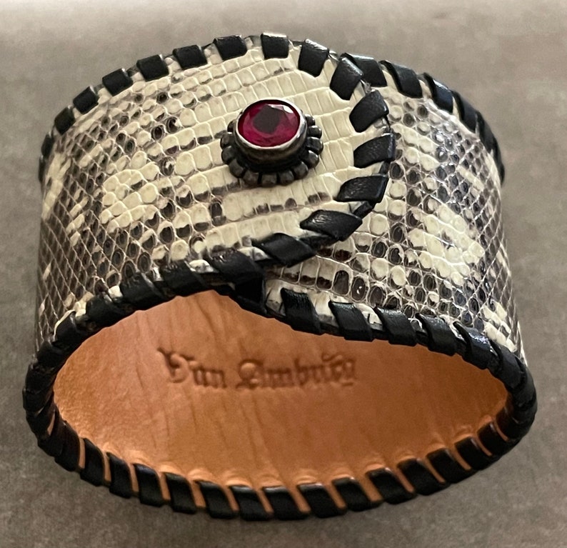 Biker Jerry Van Amburg Leathers Pink Spinel Snake Skin Wrap - Etsy