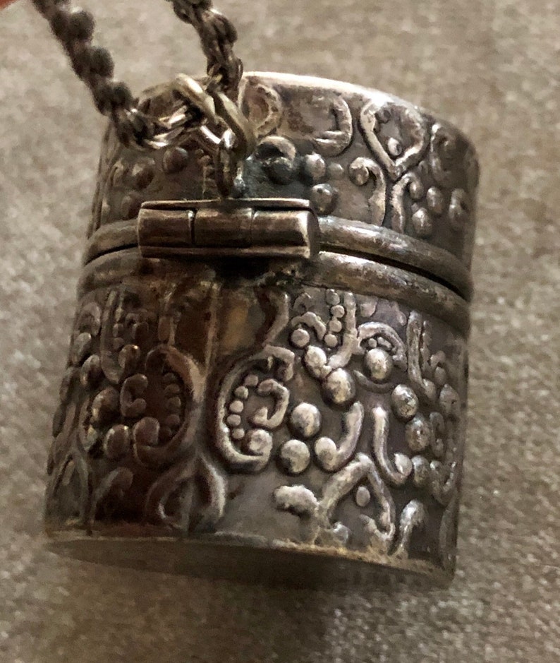 Antique 1880s Sterling Thimble Holder Pendant Necklace - Etsy