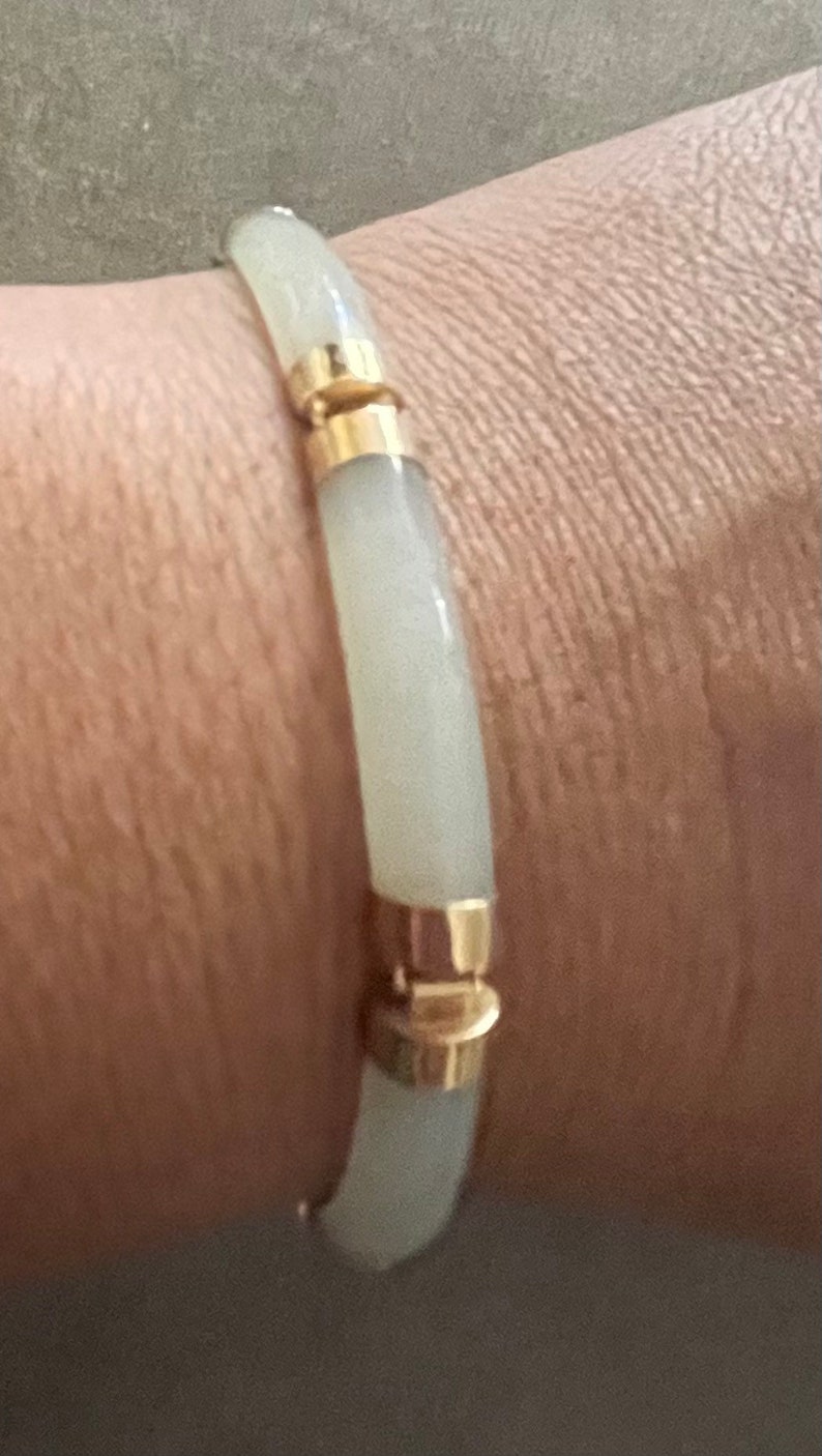 Vintage 14K Genuine Water Jadeite Jade Link Bracelet - Etsy