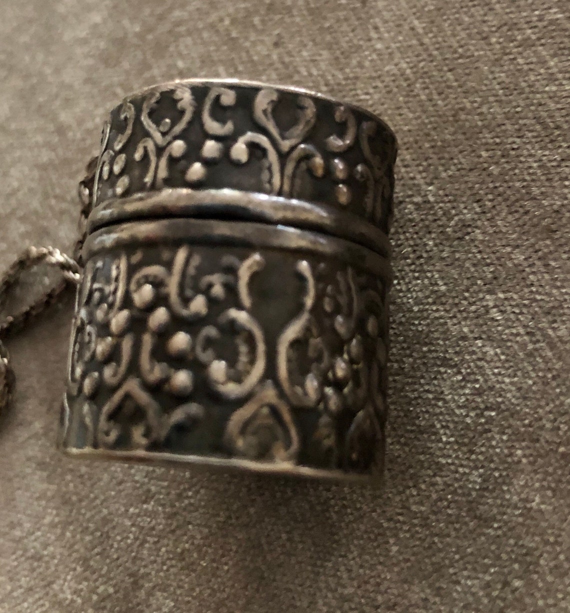 Antique 1880s Sterling Thimble Holder Pendant Necklace | Etsy