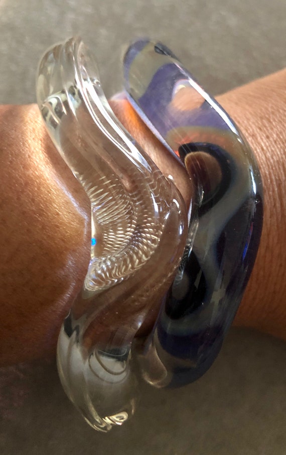 Artisan Crafted Art Glass Cuff Bracelet - Gem