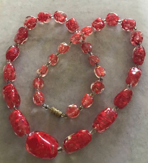 vintage graduated red glass - Gem