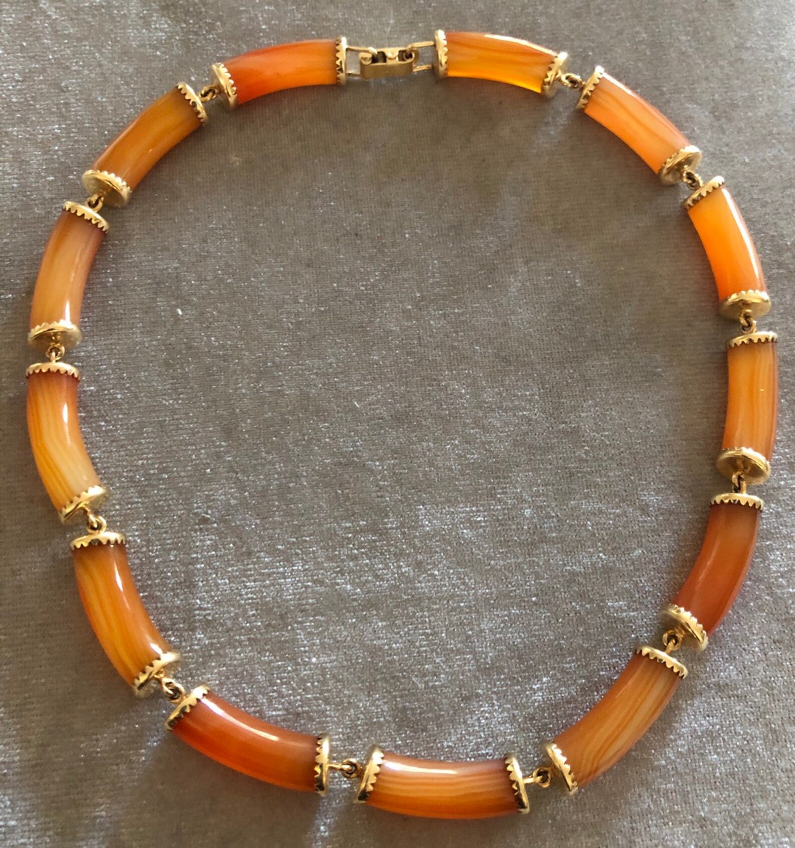 Rare Ming's Hawaii 14K Orange Agate Choker Style Necklace - Etsy