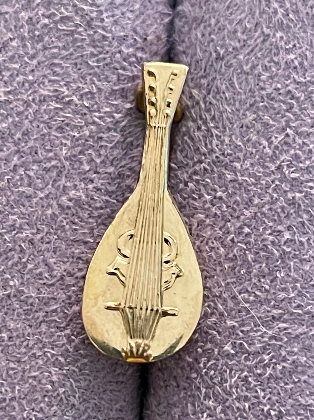 Vintage Costume Gold Tone Mandolin Brooch - Etsy