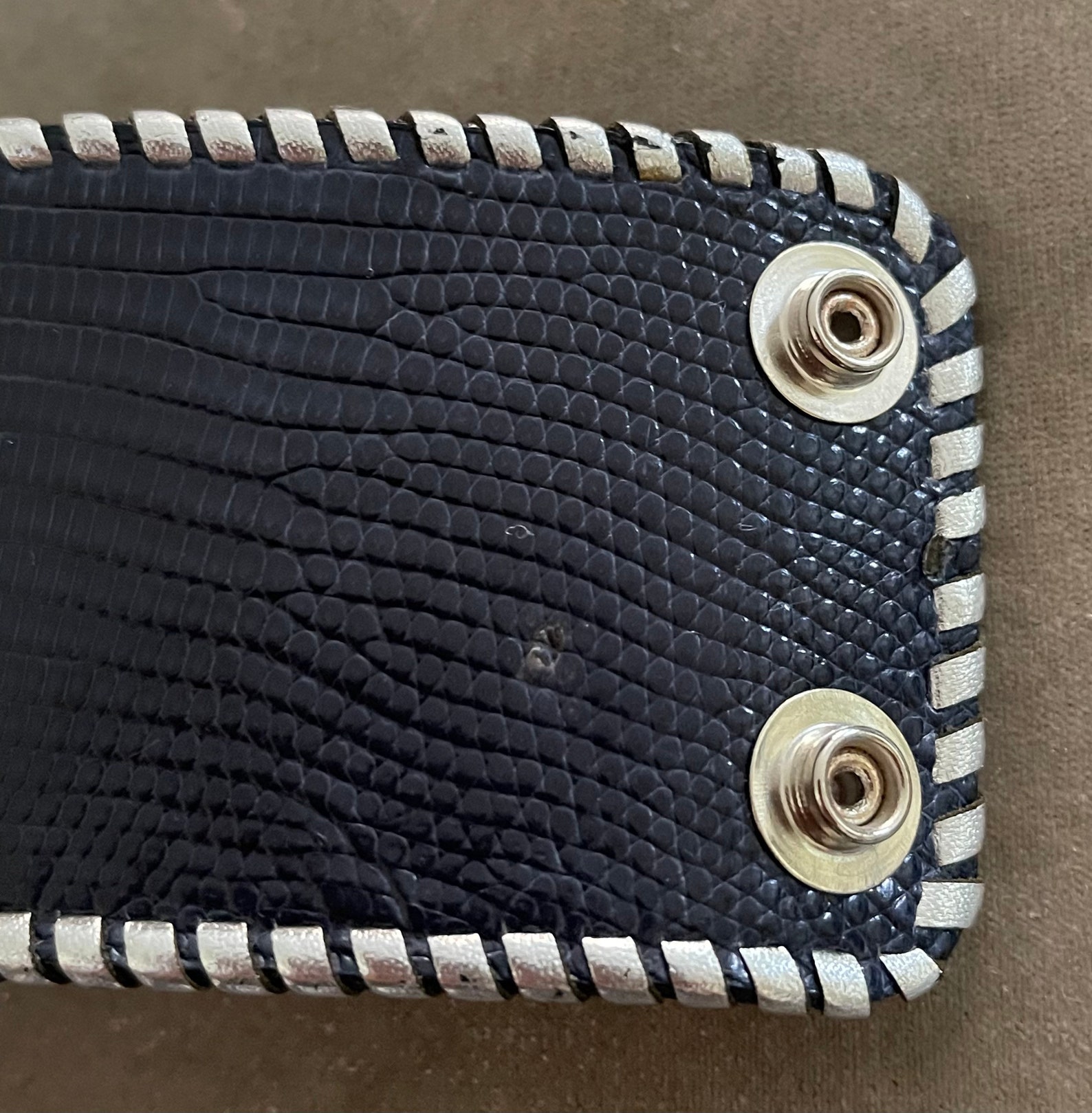 Biker Jerry Van Amburg Leathers CZ Blue Snake Skin Bracelet - Etsy