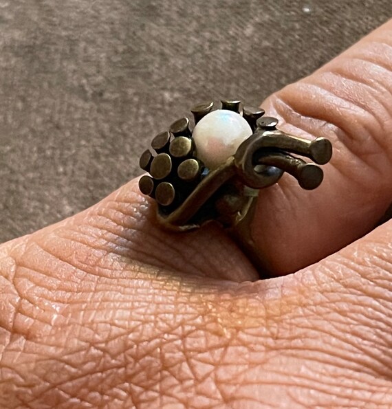 Mid Century Jack Boyd Brutalist Genuine Pearl and Bra… - Gem